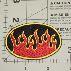 Unbranded | Office | Vintage Oval Flames Embroidered Applique Iron On ...